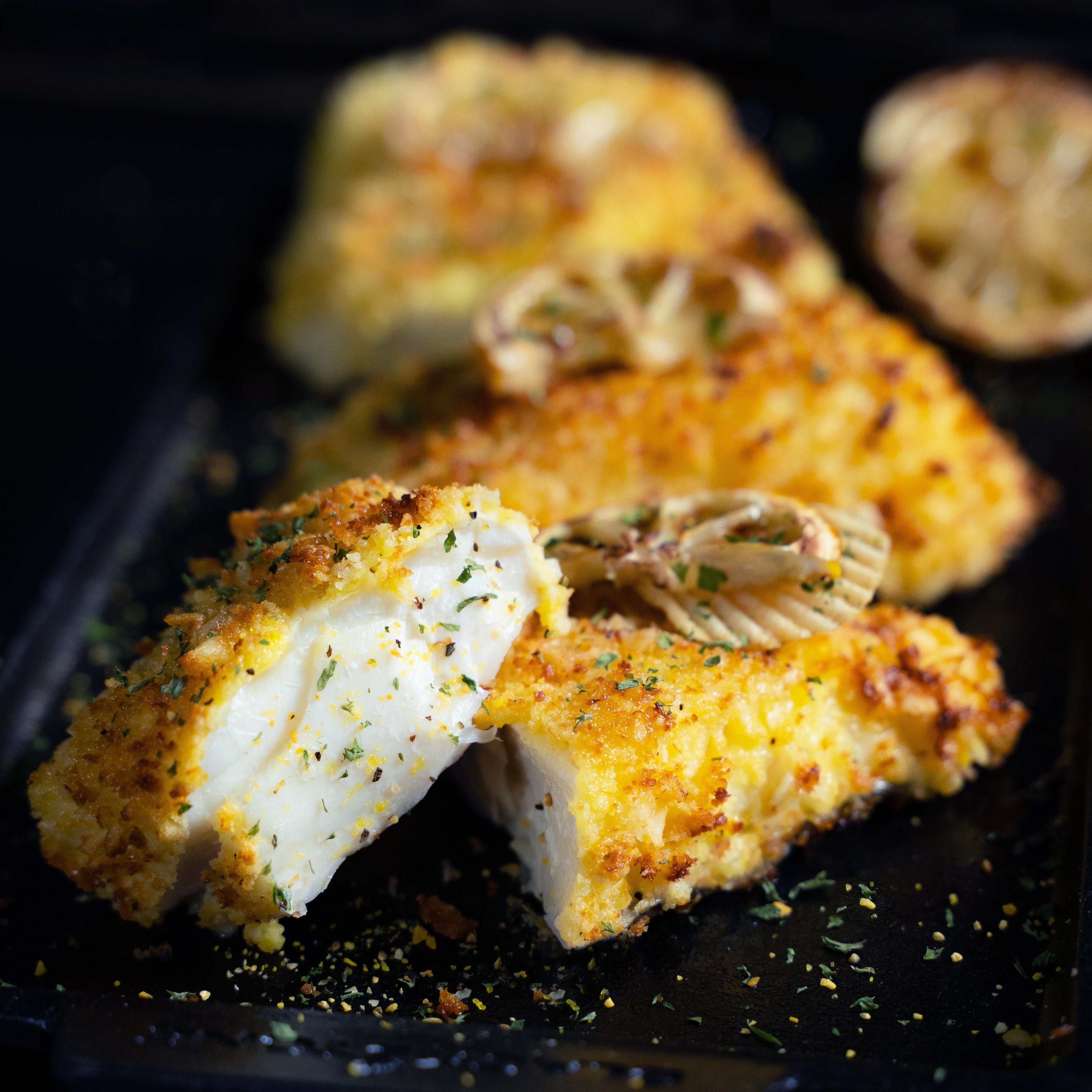 Potato Chip Crusted Halibut – Blackstone Products (MX)